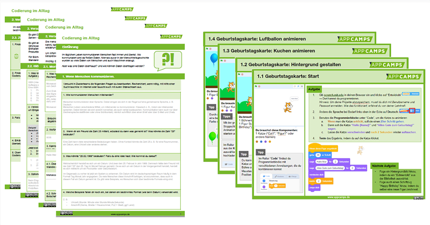 Unterrichtsmaterial Grundlagen Informatik I & II - appcamps.de