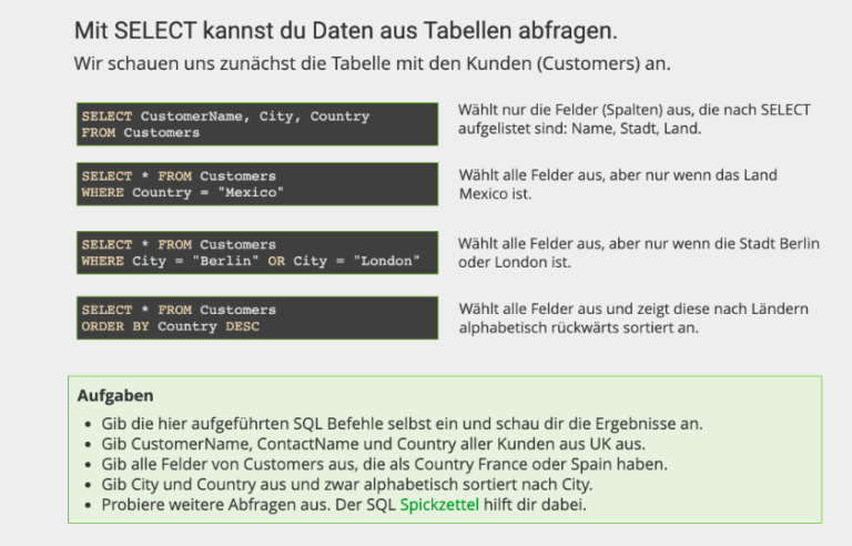 Unterrichtsmaterial zu Datenbanken und SQL - appcamps.de