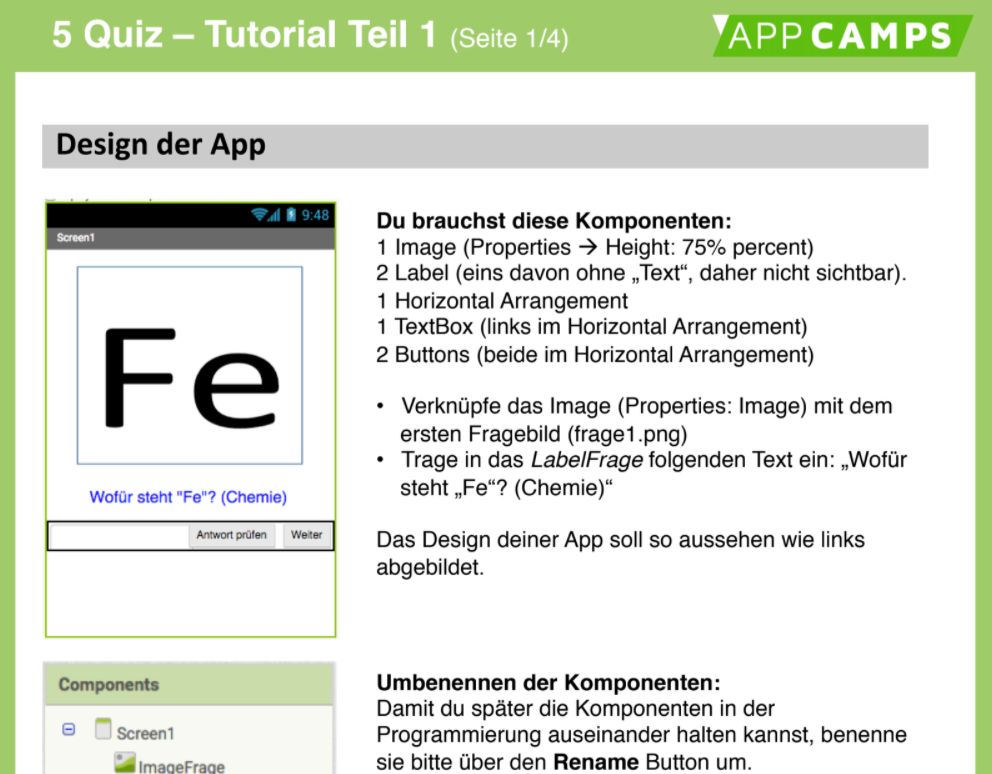 App Entwicklung mit dem App Inventor - appcamps.de