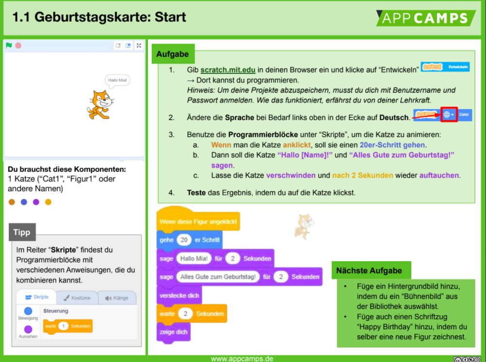 Unterrichtsmaterial Grundlagen Informatik 1 & 2 - appcamps.de