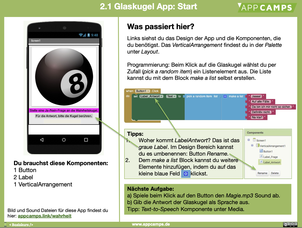 App Entwicklung mit dem App Inventor - appcamps.de